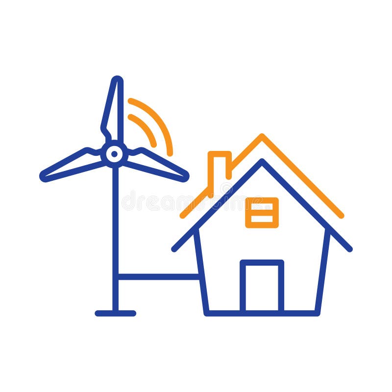 Wind Power Renewable Home Energy Icon Stock Vector - Illustration of ...