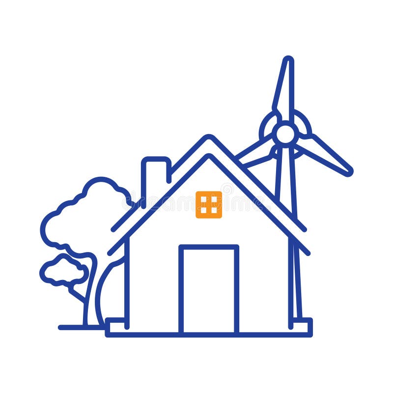 Wind Power Renewable Home Energy Icon Stock Vector - Illustration of ...