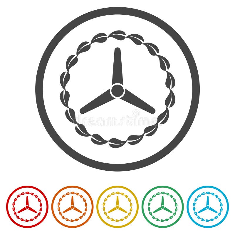 Wind Power Ring Icon, Color Set Stock Illustration - Illustration of ...