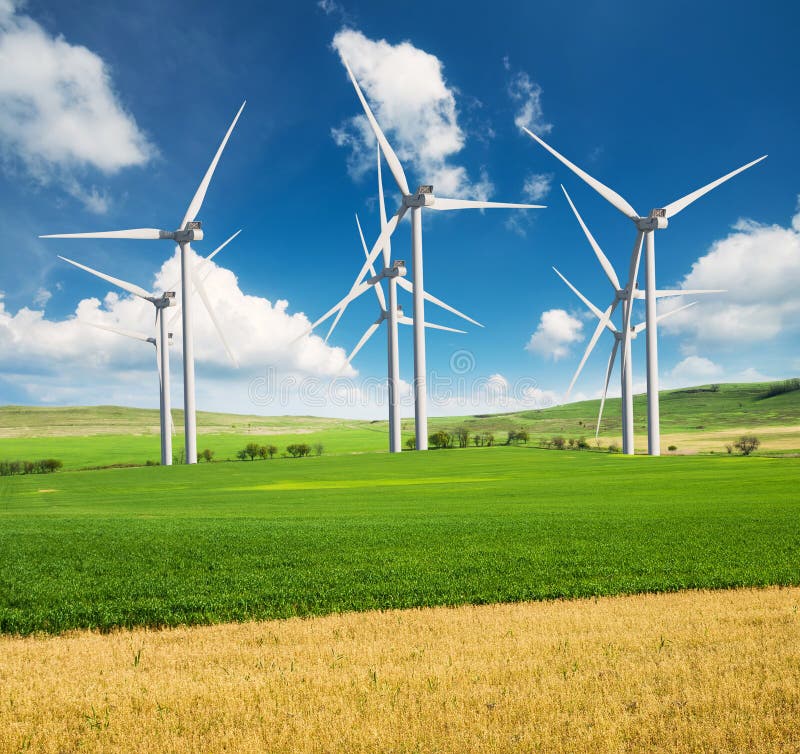 Wind power station stock image. Image of blade, generator - 93316141