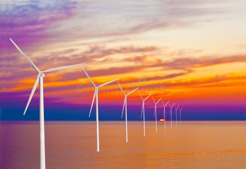 Wind Power and Sunset stock image. Image of wind, windmill - 11890195