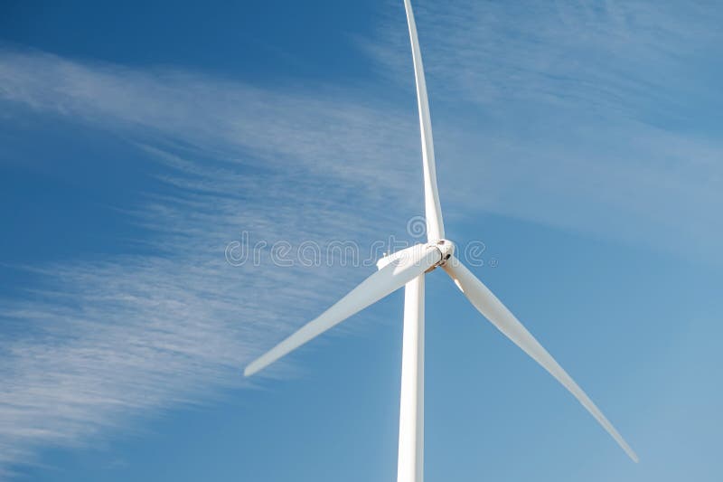 Wind Power Turbine Over the Blue Sky Stock Image - Image of generation ...