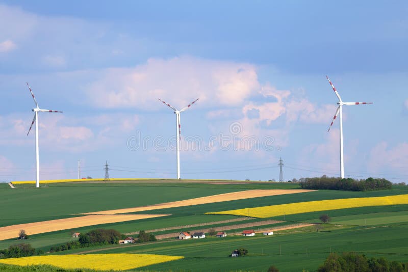Wind power turbines stock image. Image of sunny, wind - 72323107