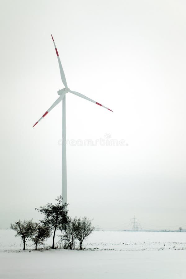 Wind power at winter stock image. Image of wind, generator - 28256445