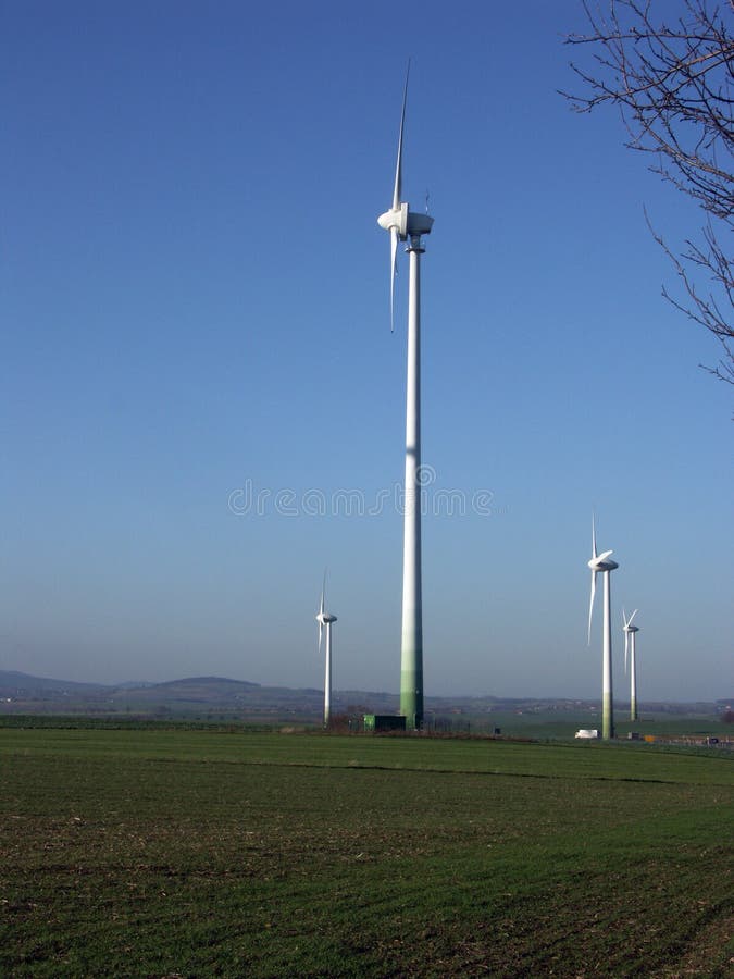 Wind Powered Electrical Generators Stock Image - Image of electric ...
