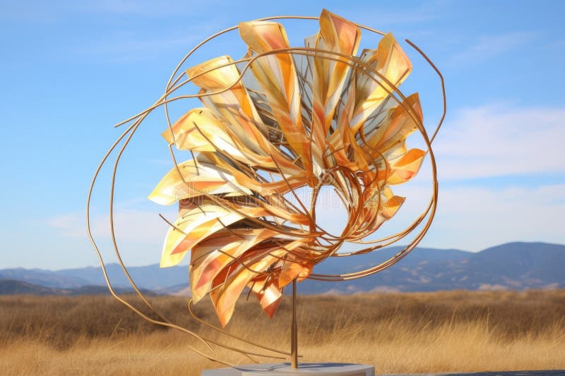Wind-powered Kinetic Sculpture Swaying in Breeze Stock Image - Image of ...