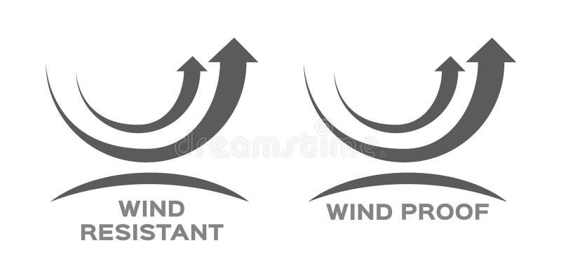 Wind Proof and Resistant Icon Vector Stock Vector - Illustration of ...