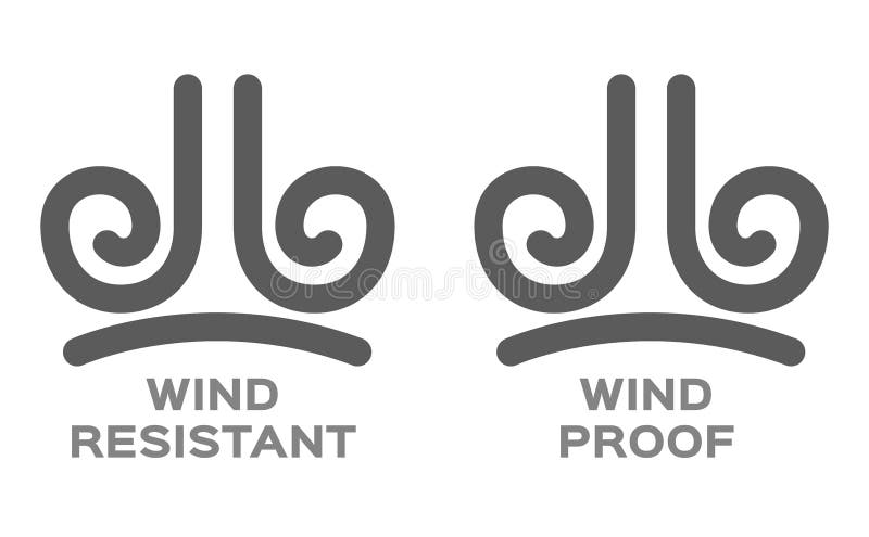 Wind Proof and Resistant Icon Vector Stock Vector - Illustration of ...