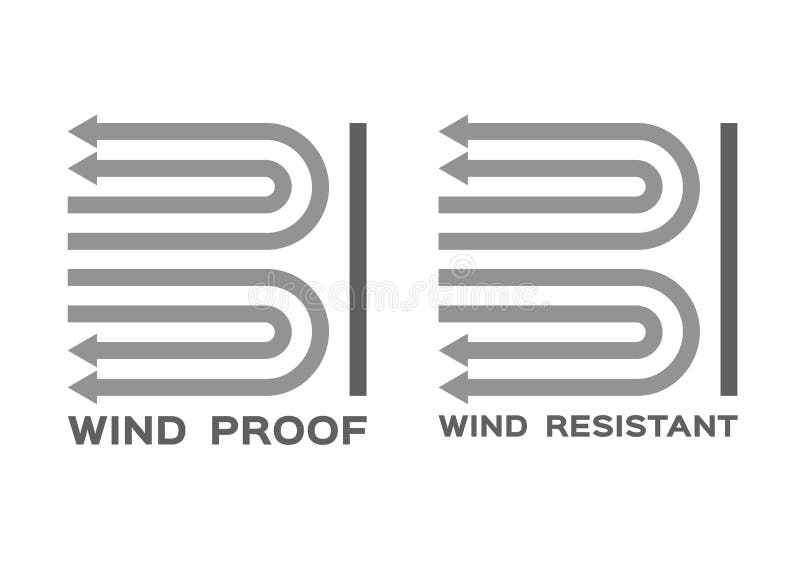 Wind Proof and Resistant Icon Vector Stock Vector - Illustration of ...