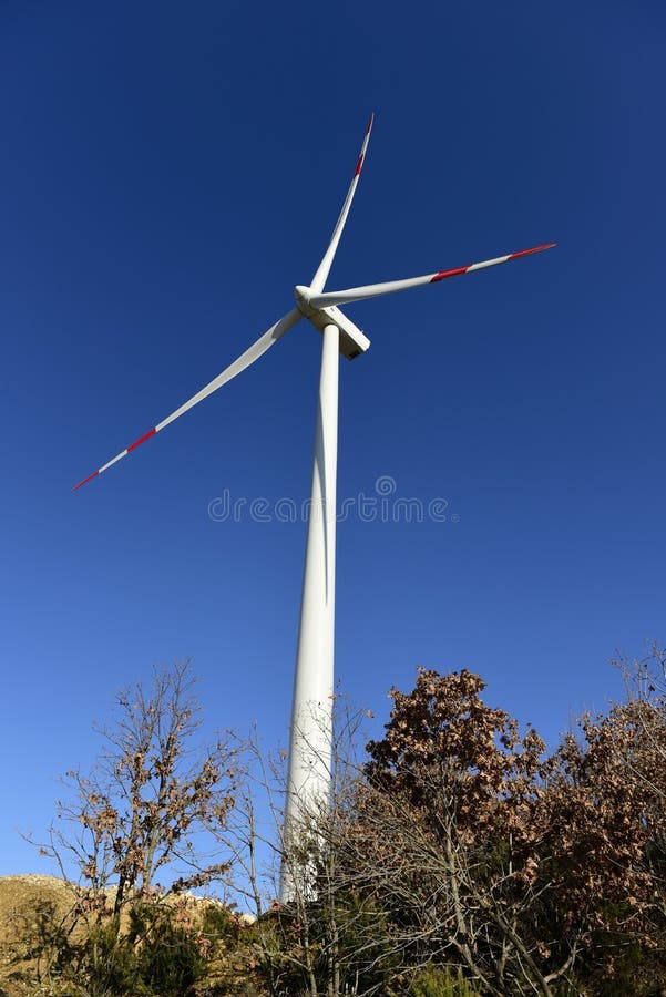 Wind Propeller for Electricity at Blue Sky Stock Image - Image of ...