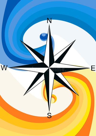 Wind Rose. stock illustration. Illustration of east, north - 9198791