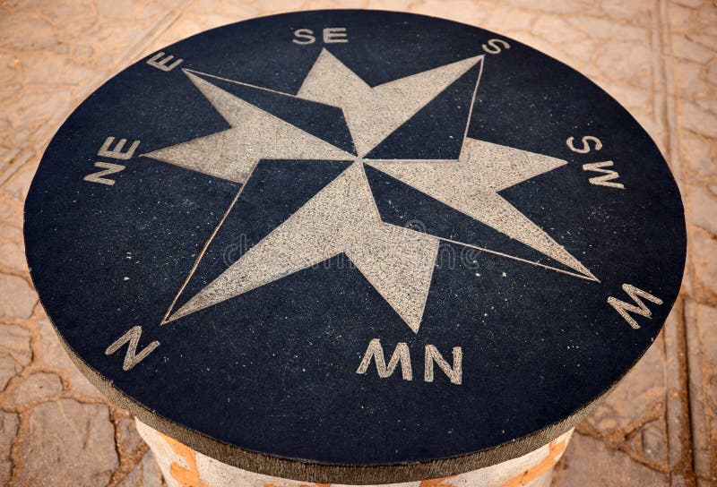 Wind Rose Compass from Stone Stock Image - Image of retro, italy: 132684047