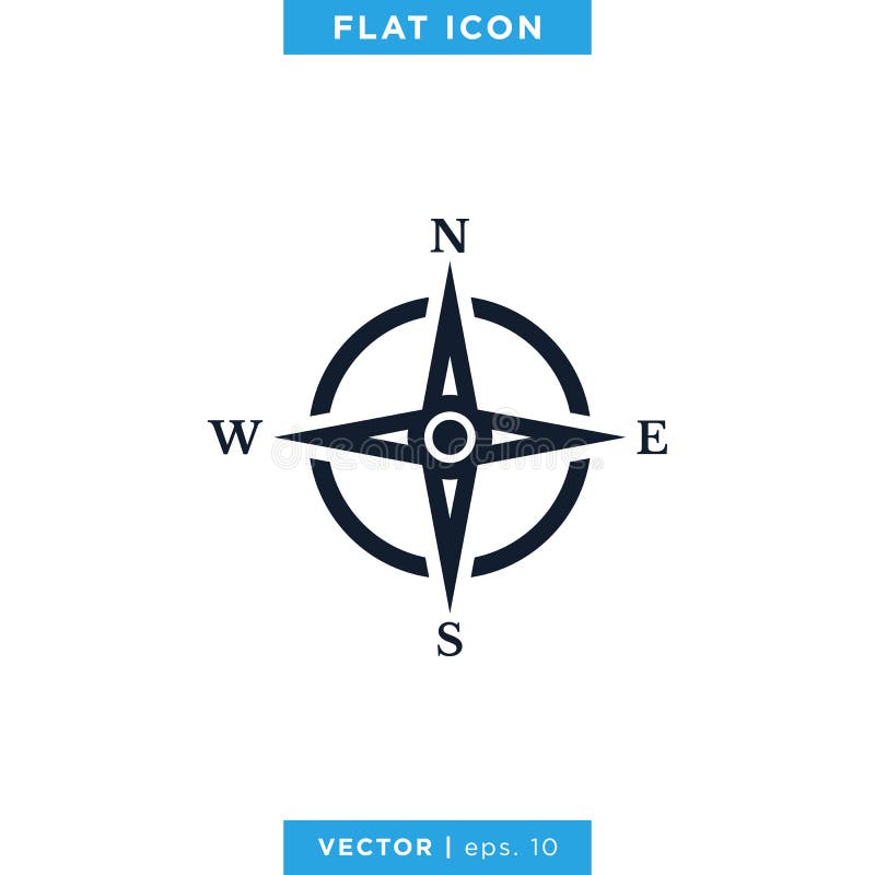 Wind Rose Compass Icon Vector Logo Design Template Stock Vector ...