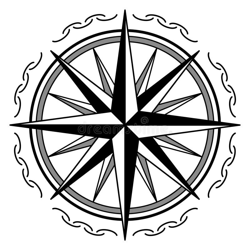 Wind Rose Retro Design Vector Collection. Vintage Nautical or Marine ...