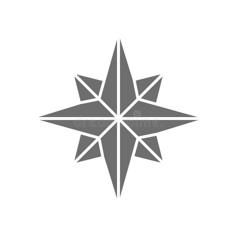 Wind Rose, Compass, Navigation Flat Color Line Icon. Stock Vector ...