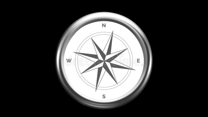 Compass Spinning 4K Animation. Geography Navigation Pointing Equipment ...