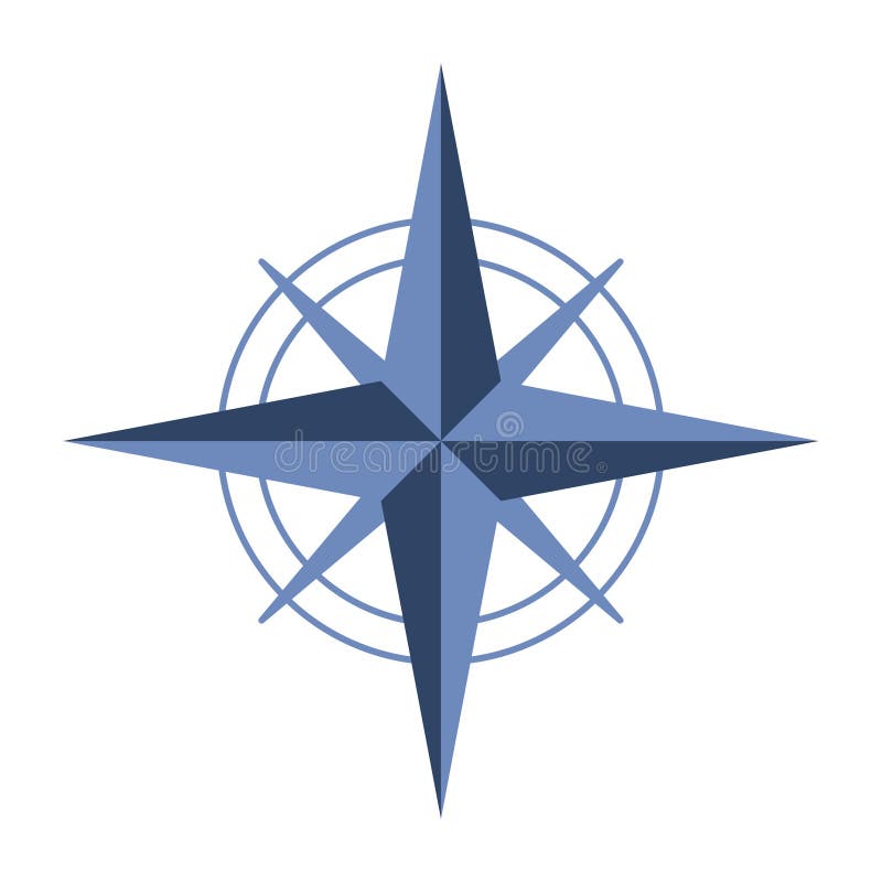 Wind Rose. Nautical Compass Icon. Design Element for Marine Theme and ...