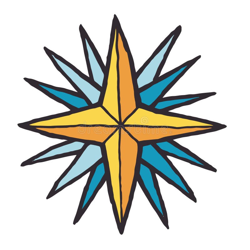 Wind Rose Stylized Vector Illustration Stock Vector - Illustration of ...