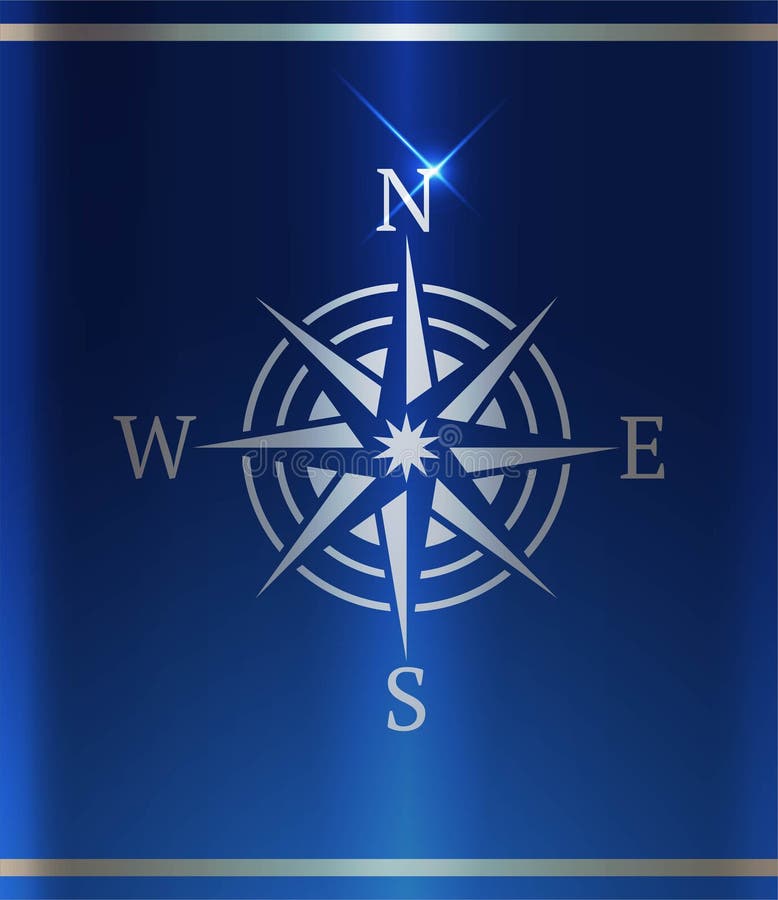 Wind Rose, Vector Silver Logo Stock Illustration - Illustration of ...