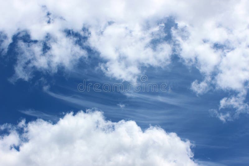 The Wind in the Sky in Clear Weather. between the Cumulus Clouds it`s ...