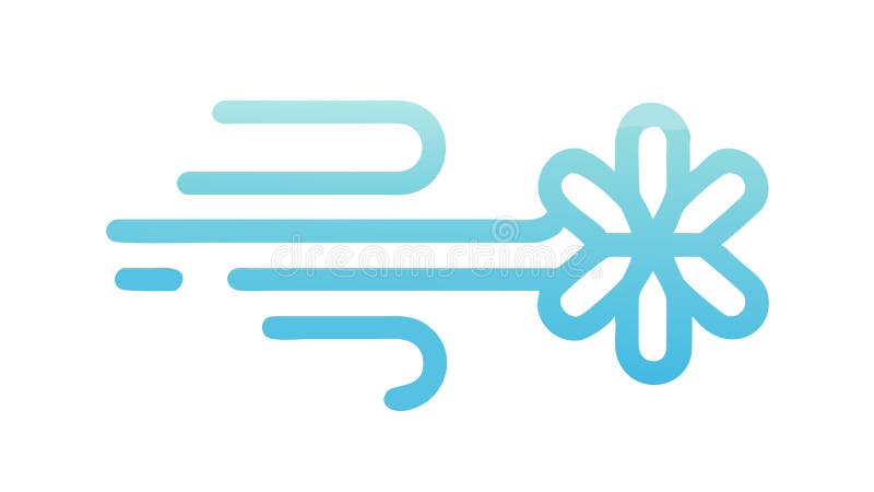 Wind with Snowflake Icon, Cold Weather Wind Graphic , Vector Design ...