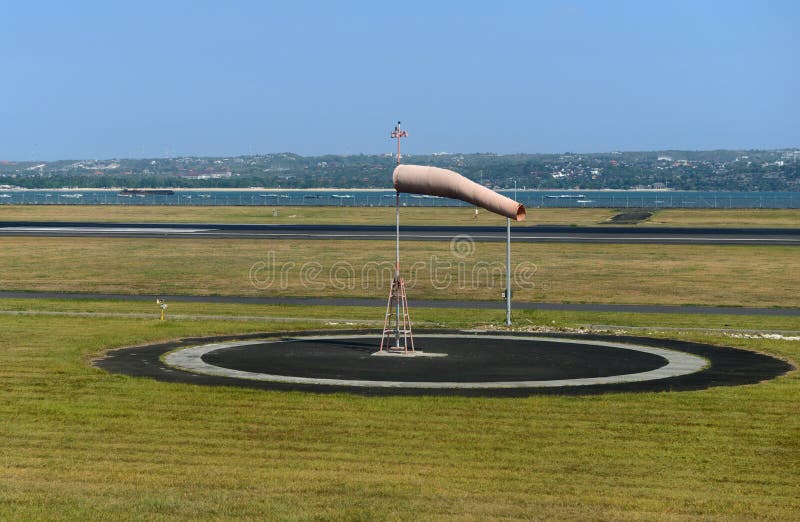Wind sock in the airport stock image. Image of orange - 49640337