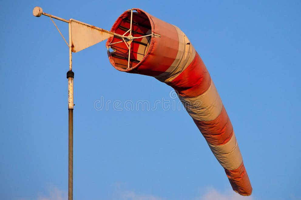 Wind sock stock photo. Image of blue, runway, wind, sock - 75732250