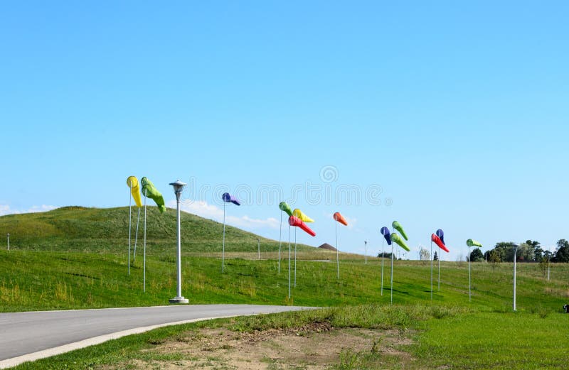 Colorful windsocks in port stock photo. Image of yachting - 31752778