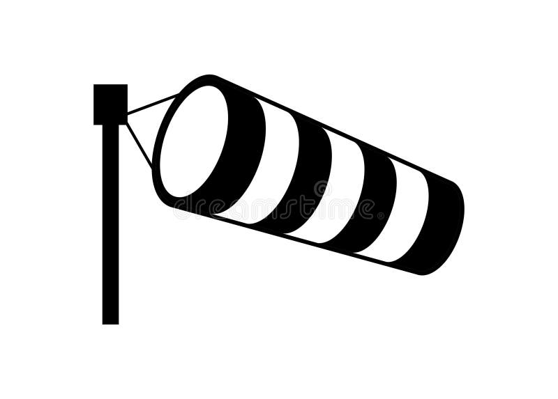 Wind Sock. Simple Illustration in Black and White. Stock Vector ...