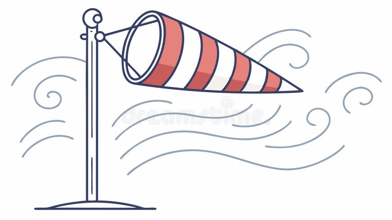 Wind Sock in Strong Wind, Weather and Direction, Vector Design ...