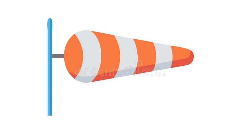 Wind Sock Weather Indicator Vector Icon, Wind Speed and Direction ...