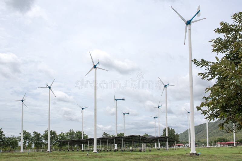 Wind and solar cell stock photo. Image of blue, green - 98018548