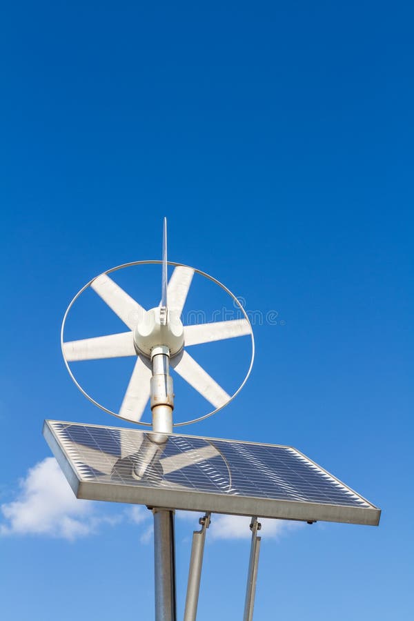 Wind and Solar Power System Stock Photo - Image of climate, copy: 70980378