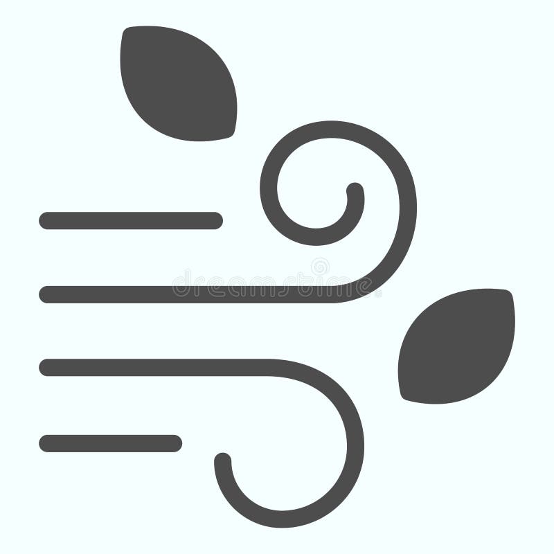 Wind Solid Icon. Cold Blowing Threads and Leafs Stock Vector ...