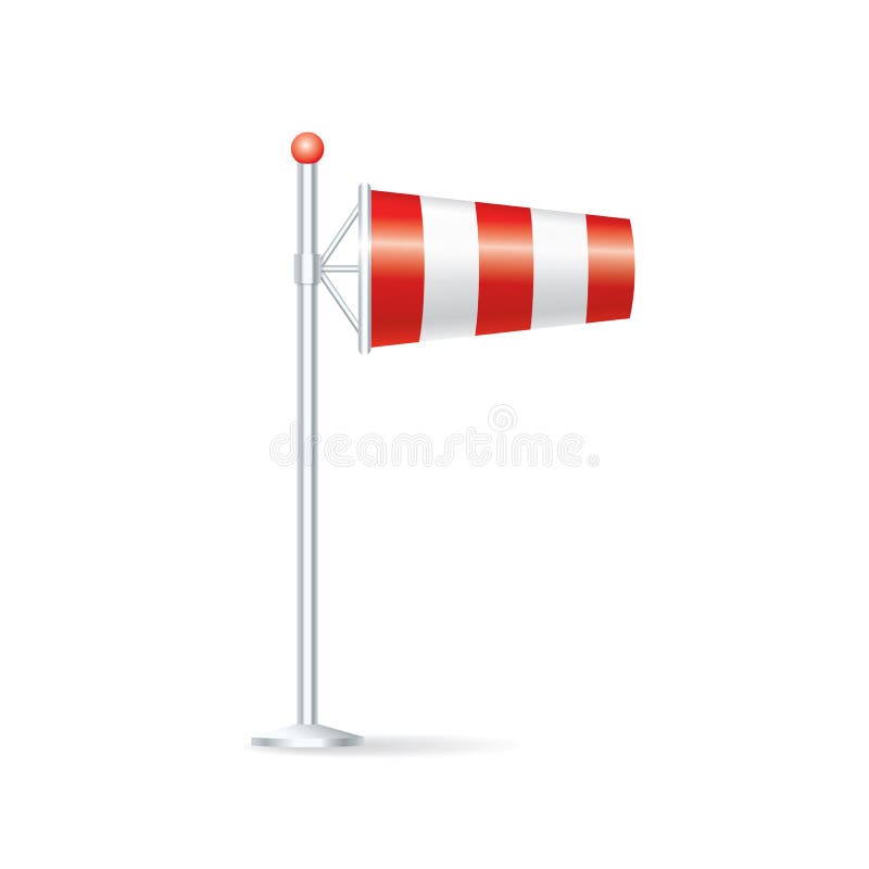 Wind Speed Flag Line Simple Icon. Weather Symbols. Wind Cone ...