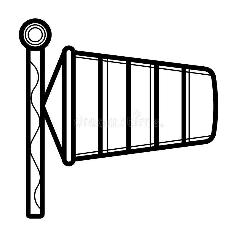 Wind Speed Flag Line Simple Icon. Weather Symbols. Wind Cone ...