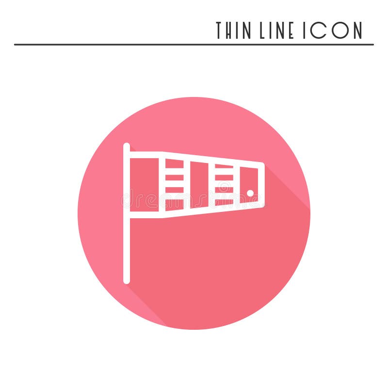 Wind Speed Flag Line Simple Icon. Weather Symbols. Wind Cone ...