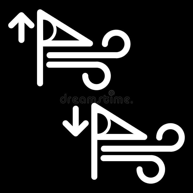 Wind Speed Flag Line Simple Icon. Weather Symbols. Wind Cone ...