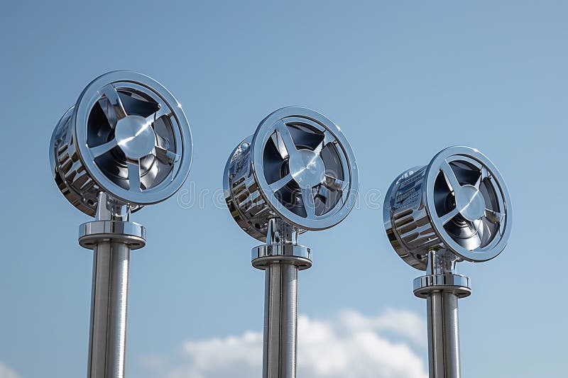 Wind Speed Sensor Anemometer Installed on a Tall Metal Pole Under a ...