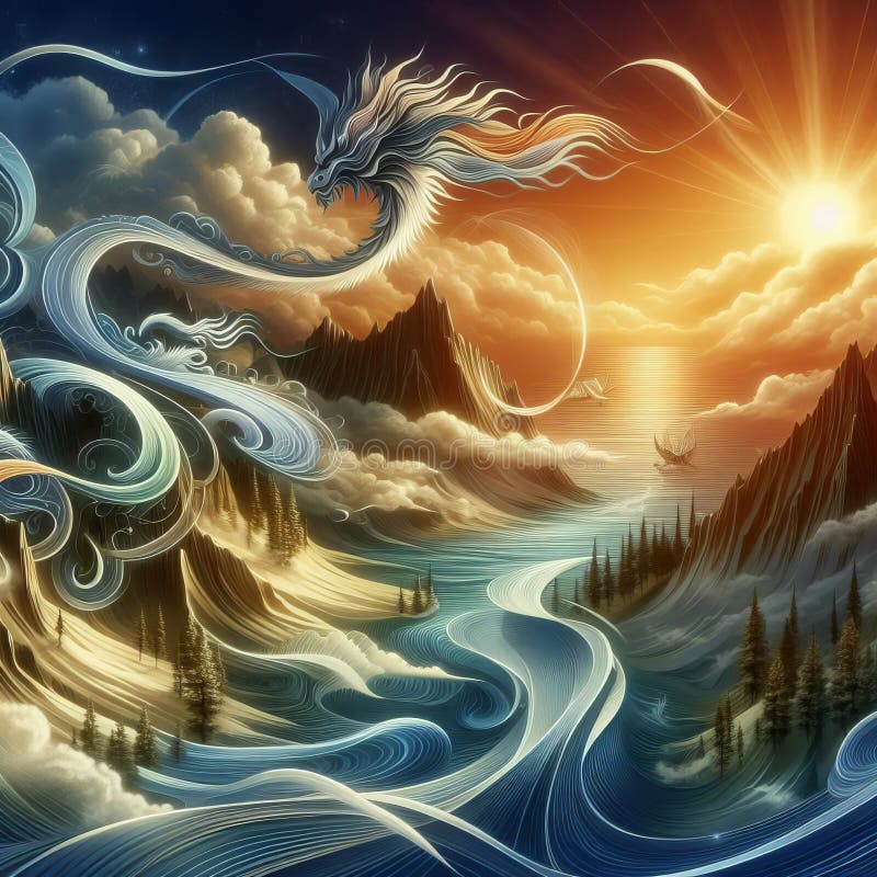 Wind Spirit Domains Areas Controlled by Air Elementals Stock ...