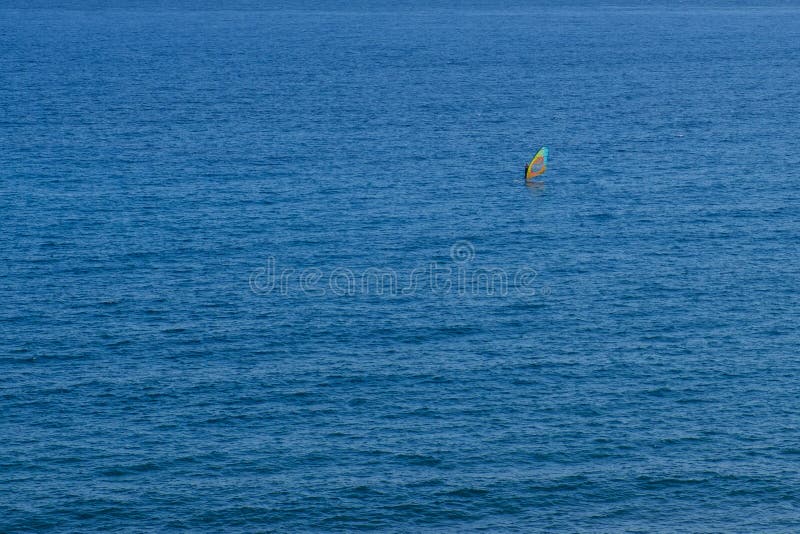 Wind Surfer Far Away on Ocean Aerial Stock Image - Image of concept ...