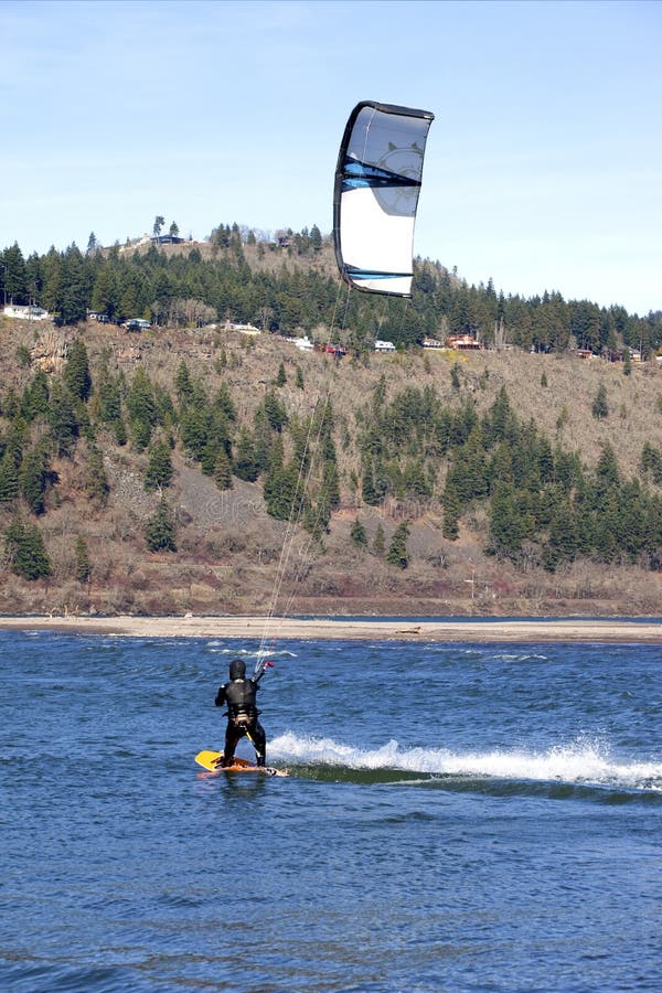 Wind Surfer Riding the Wind, Hood River or. Stock Photo - Image of ...