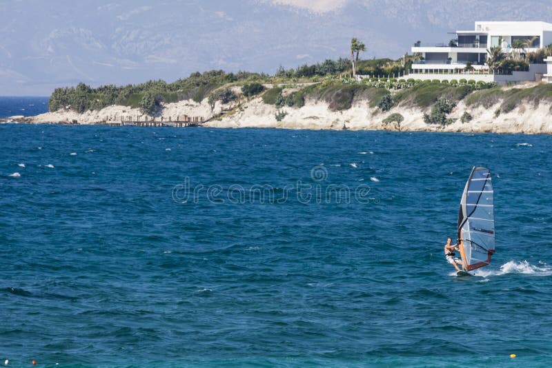 Wind surfing in Turkey editorial photo. Image of cesme - 97277126