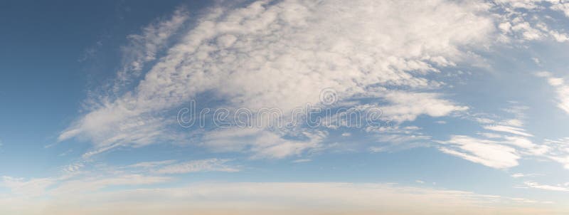 Wind swept clouds panorama stock photo. Image of nature - 224759588