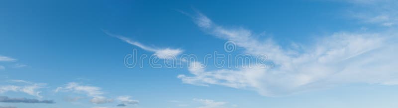 Wispy Clouds Horizontal Sky Panorama Stock Photo - Image of nature ...