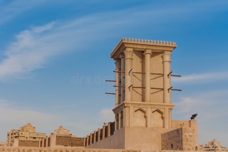 Wind tower in Sharjah stock image. Image of historic - 31909013