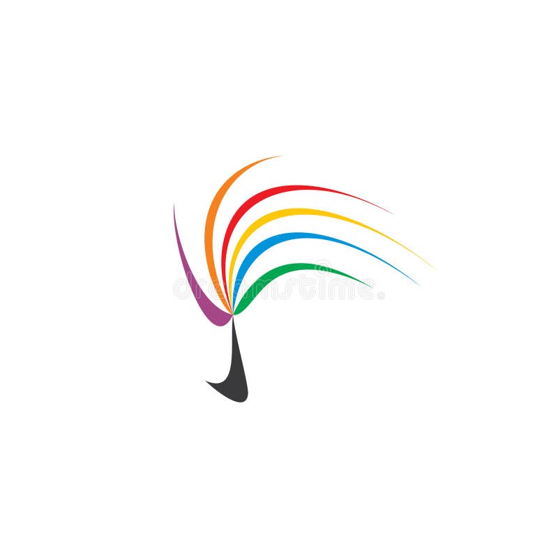 Wind Tree Stylized Logo Icon Vector Stock Vector - Illustration of ...