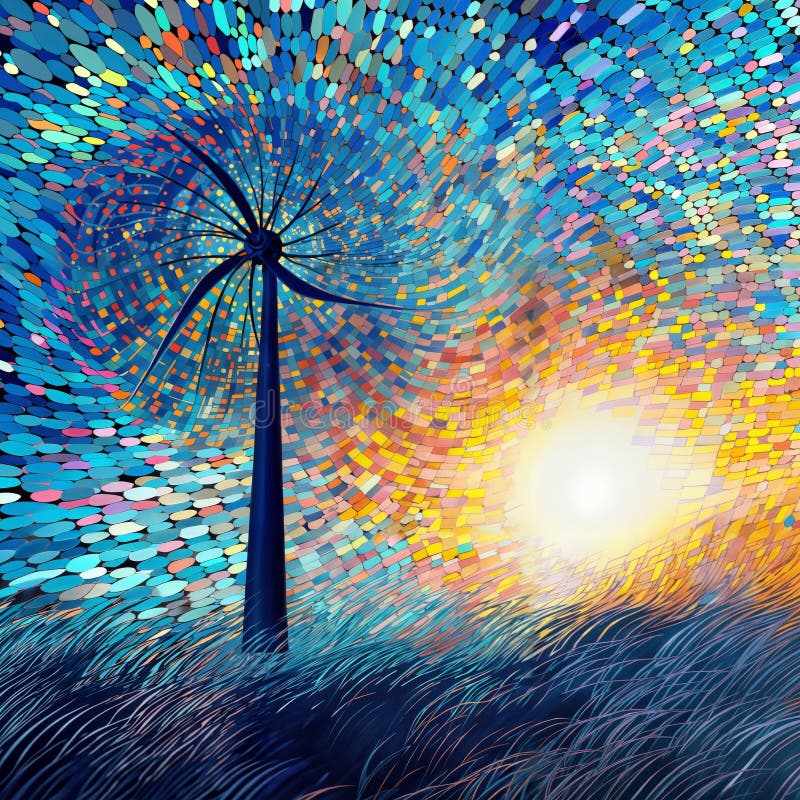 Wind on Turbine Abstract Background. Renewable Energy Concept. Vector ...