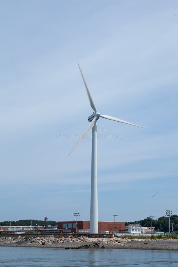 Wind Turbine Along the Coast Stock Image - Image of ecology, industry ...