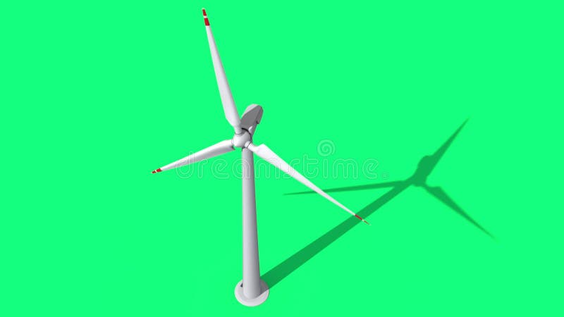 Wind Turbine Around Isolated on a Green Screen Stock Video - Video of ...